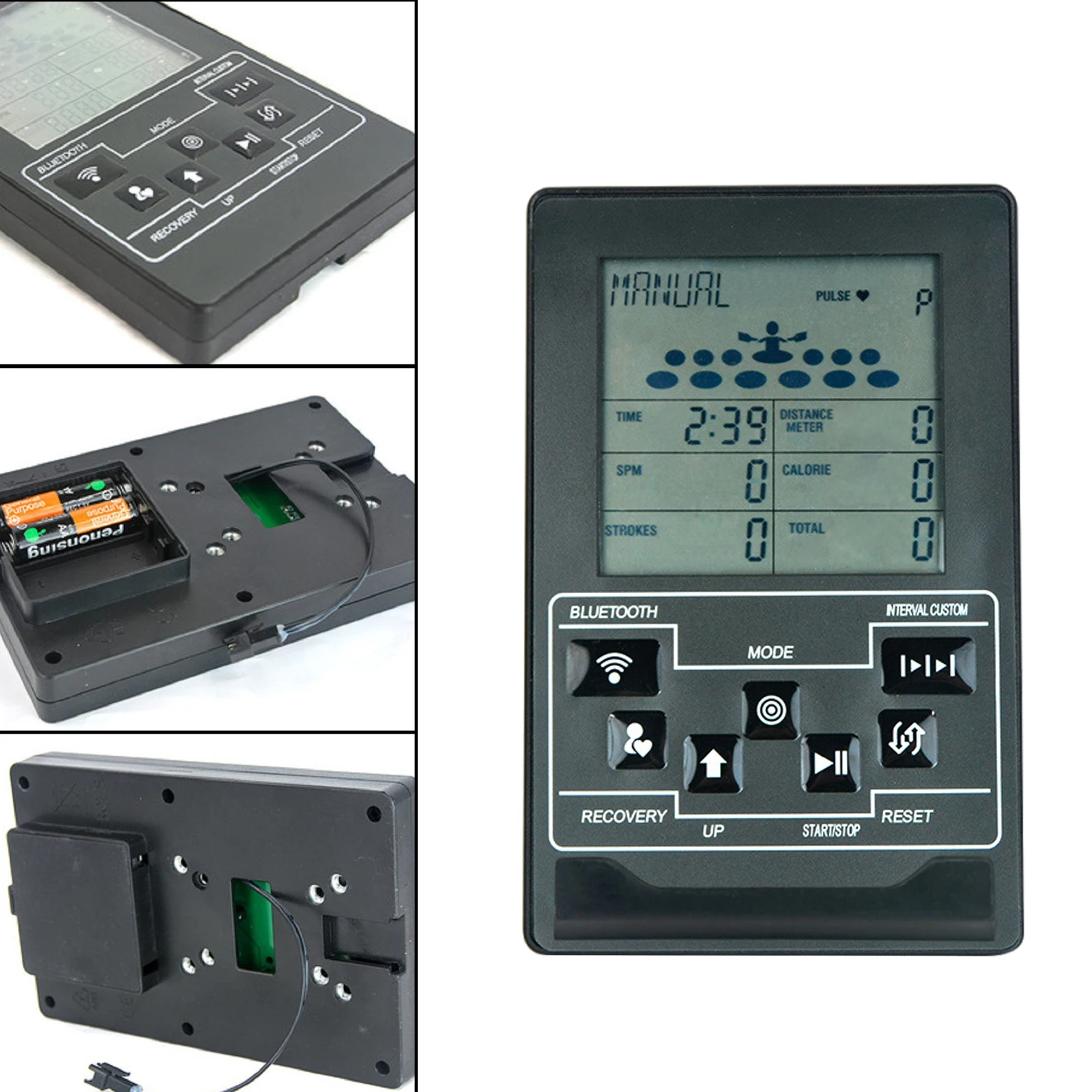 Rowing Machine Monitor Speedometer Counter with Bluetooth APP Fitness ...