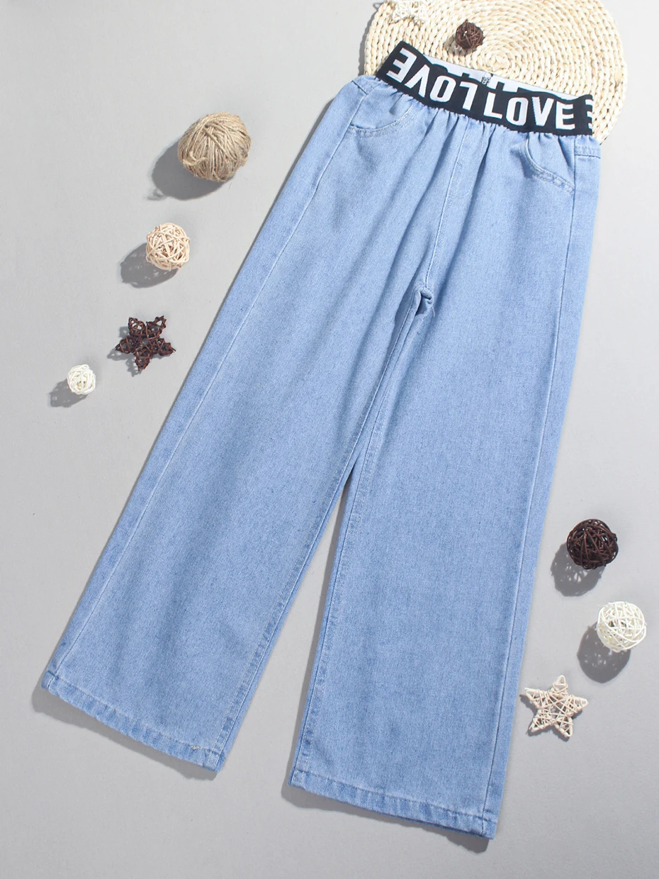 Girls-Jeans-Letter-Pattern-Jeans-For-Girls-Casual-Style-Jeans-Kid ...