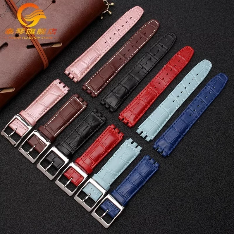 For Swatch YCS YAS YGS IRONY Series Soft Watch Strap Cowhide Leather ...