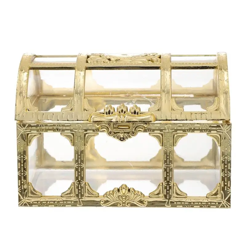 Plastic Transparent Pirate Treasure Box Crystal Gem Jewelry Box Storage ...