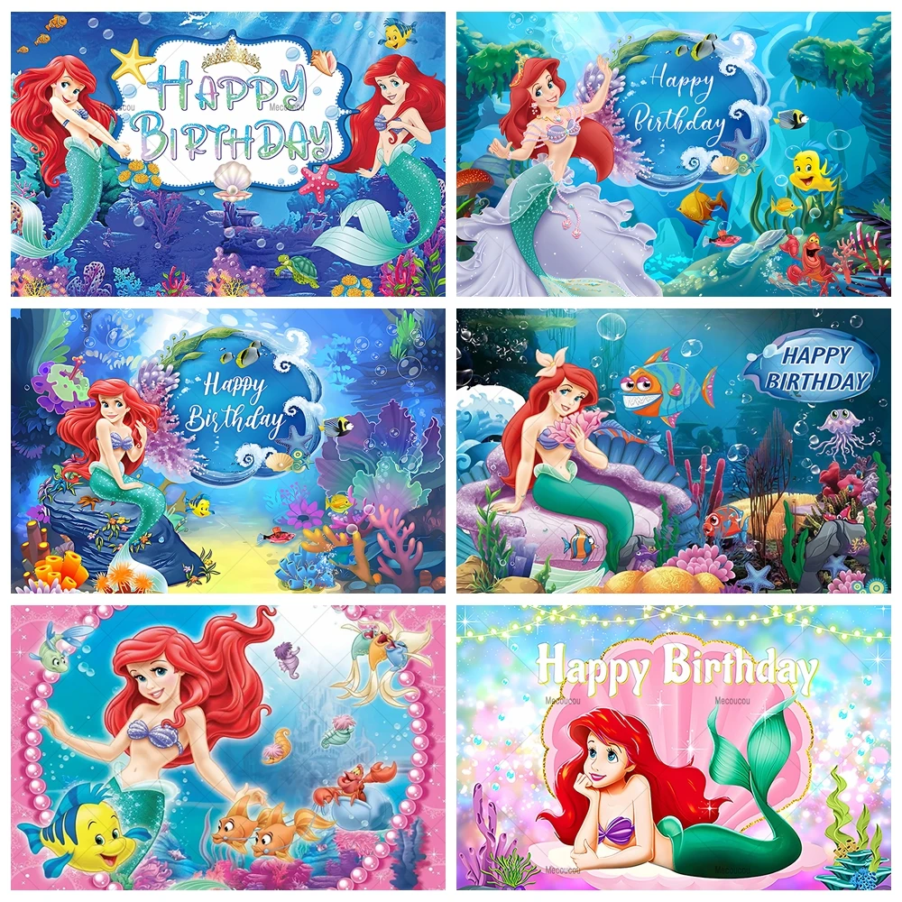 Disney-Little-Mermaid-Photography-Background-Customized-Ariel-Princess ...