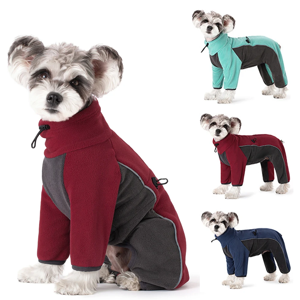 Dog Clothes Overalls for Small Dogs Winter Warm Dog Coat Thicken Fleece ...