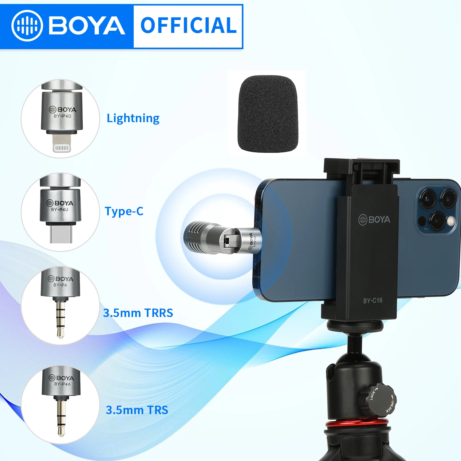 BOYA BY-P4 Smartphone Microphone Omnidirectional Condenser Portable ...