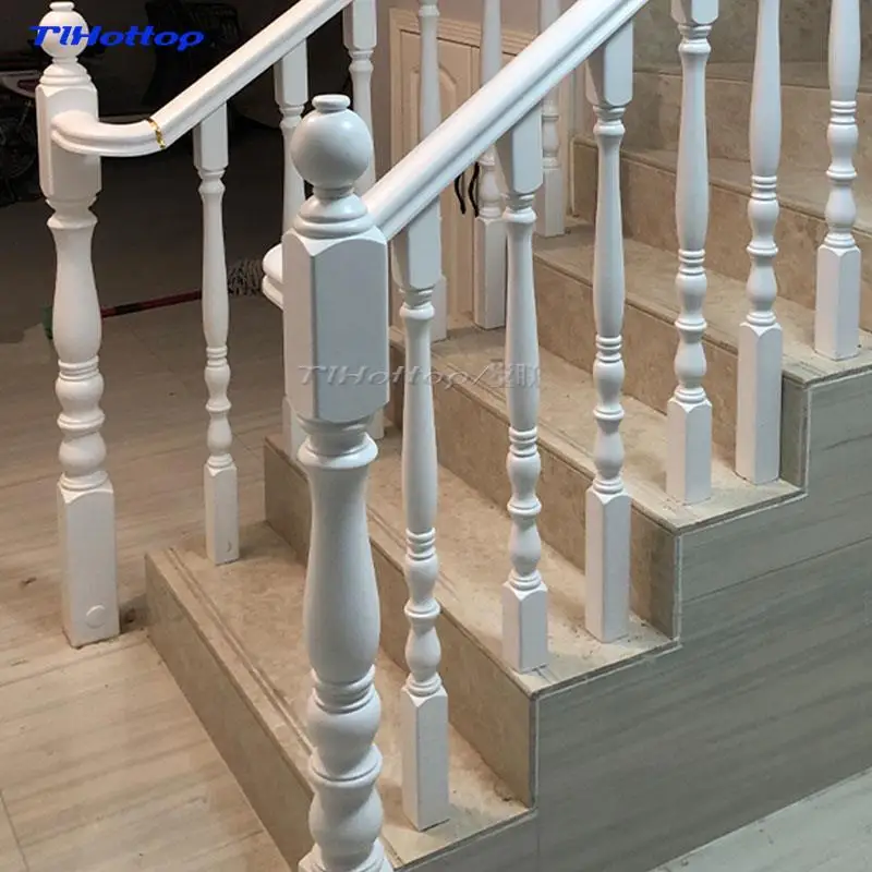 Solid Wood Pillar Oak Stair Handrail Balustrade Wave Barrier Indoor ...
