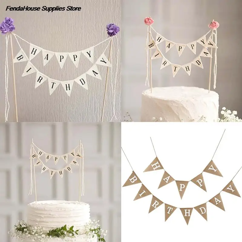 Birthday-Cake-Flag-Topper-Baking-Decor-Happy-Party-Birthday-Decor-With ...