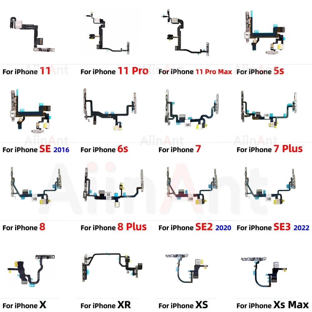 AiinAnt Power Volume Buttos Flash Light Power Flex Cable For iPhone 11 ...