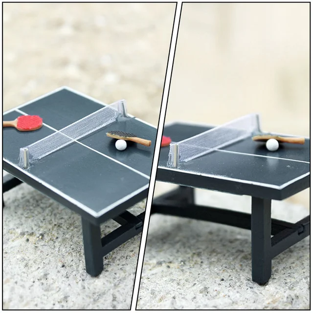 Mini Pong Table Miniature Model Dining Room Decor Imitation Tennis Kids ...
