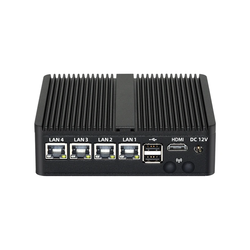 Mini pc industrial fanless intel celeron j6412 ddr4 m.2 nvme ssd 4x2.5g ...