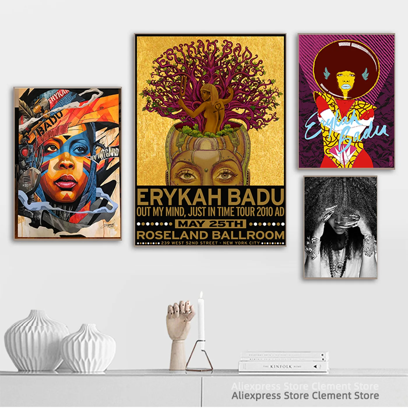 erykah badu Poster,Singer Music Band Cover Album Art Prints Canvas ...