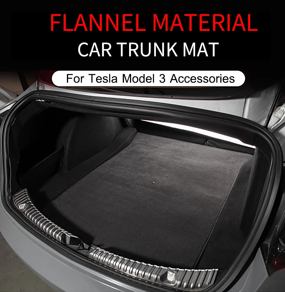 Trunk-Mat-for-Tesla-Model-3-Model-Y-Flocking-Fabric-Pad-Front-Rear ...