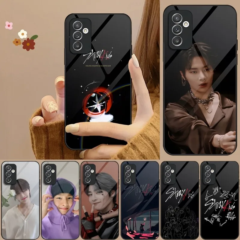 Funda de teléfono KPOP STRAY KIDS SKZ de vidrio templado para Samsung ...