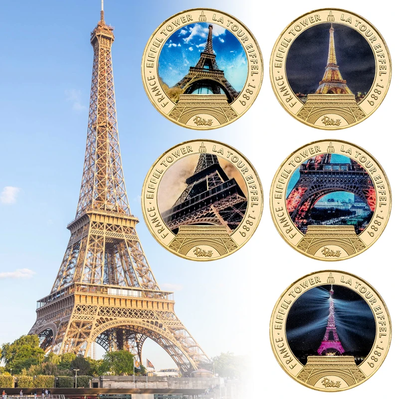 France-Eiffel-Tower-Gold-Plated-Commemorative-Coin-1889-Paris-Eiffel ...