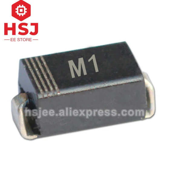 100pcs 1N4001 M1 1N4004 M4 1N4007 M7 SMA DO 214AC 1A 1000V SMD ...