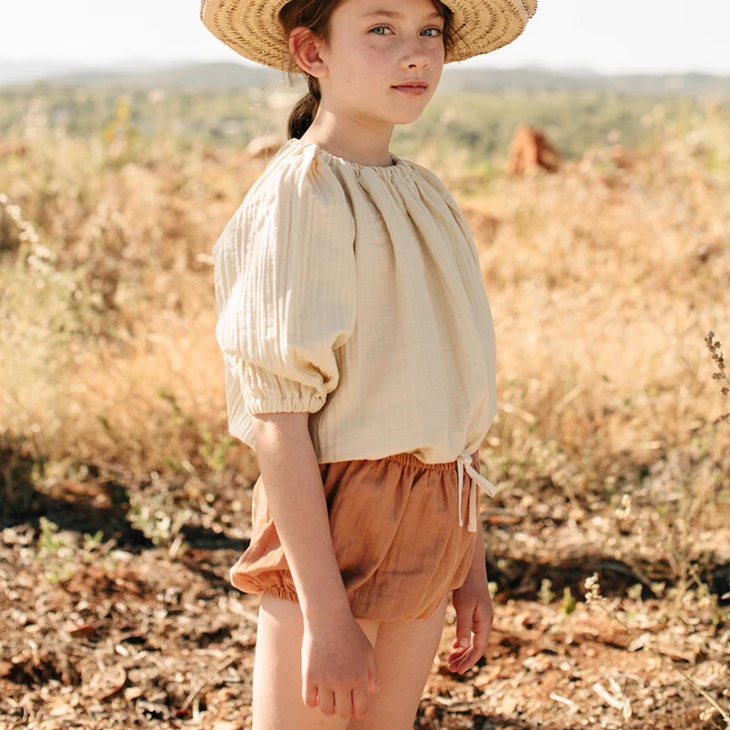 Summer-Idyllic-Retro-Girls-T-Shirt-2022-New-Children-s-Solid-Round-Neck ...