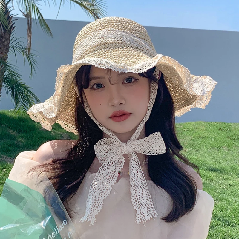 Women Sun Hat Wide Large Brim Beach Hats Womens Summer Straw Hat ...
