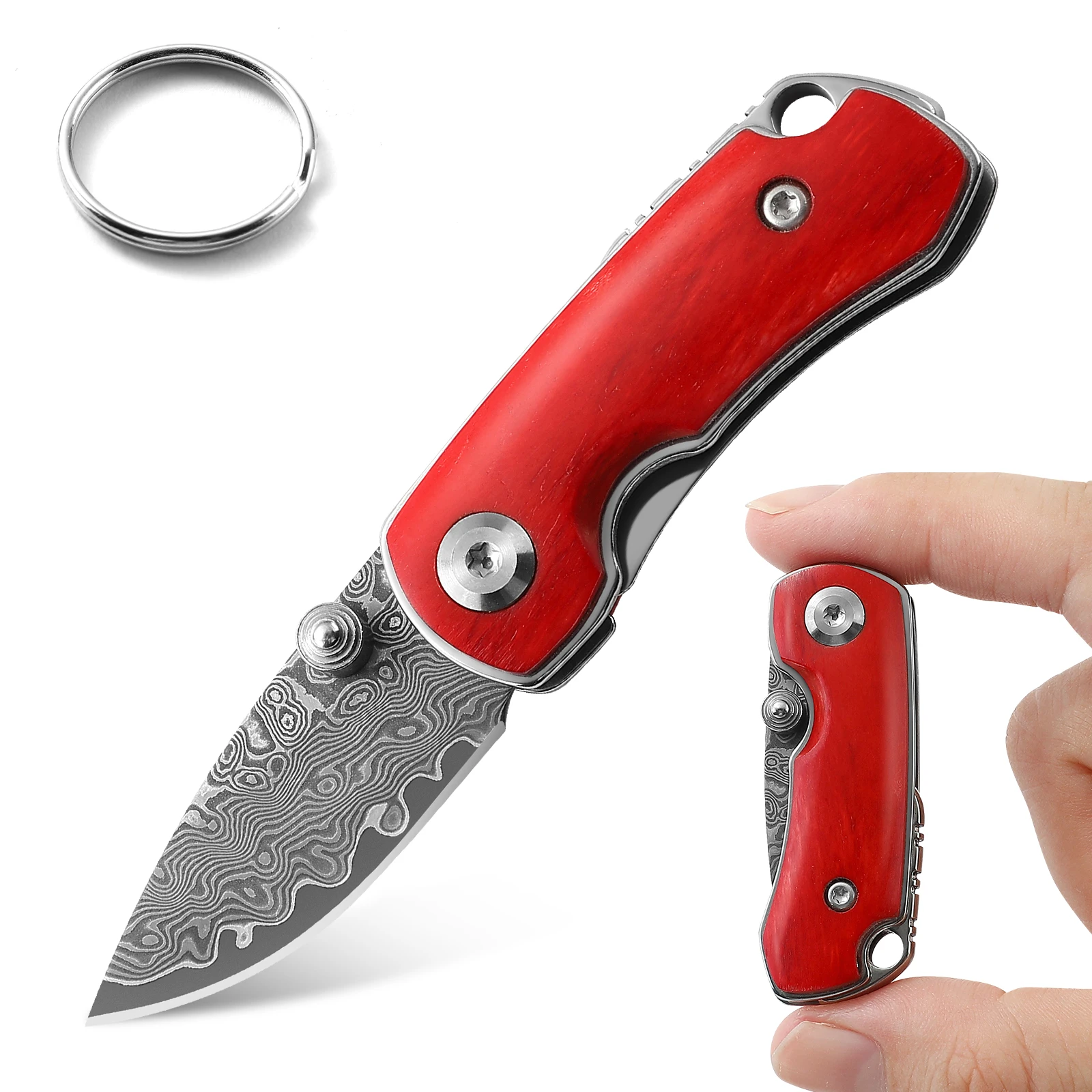 Damascus-Small-Folding-Knife-Vg10-Steel-Core-Mini-Pocket-Knife-Beef ...