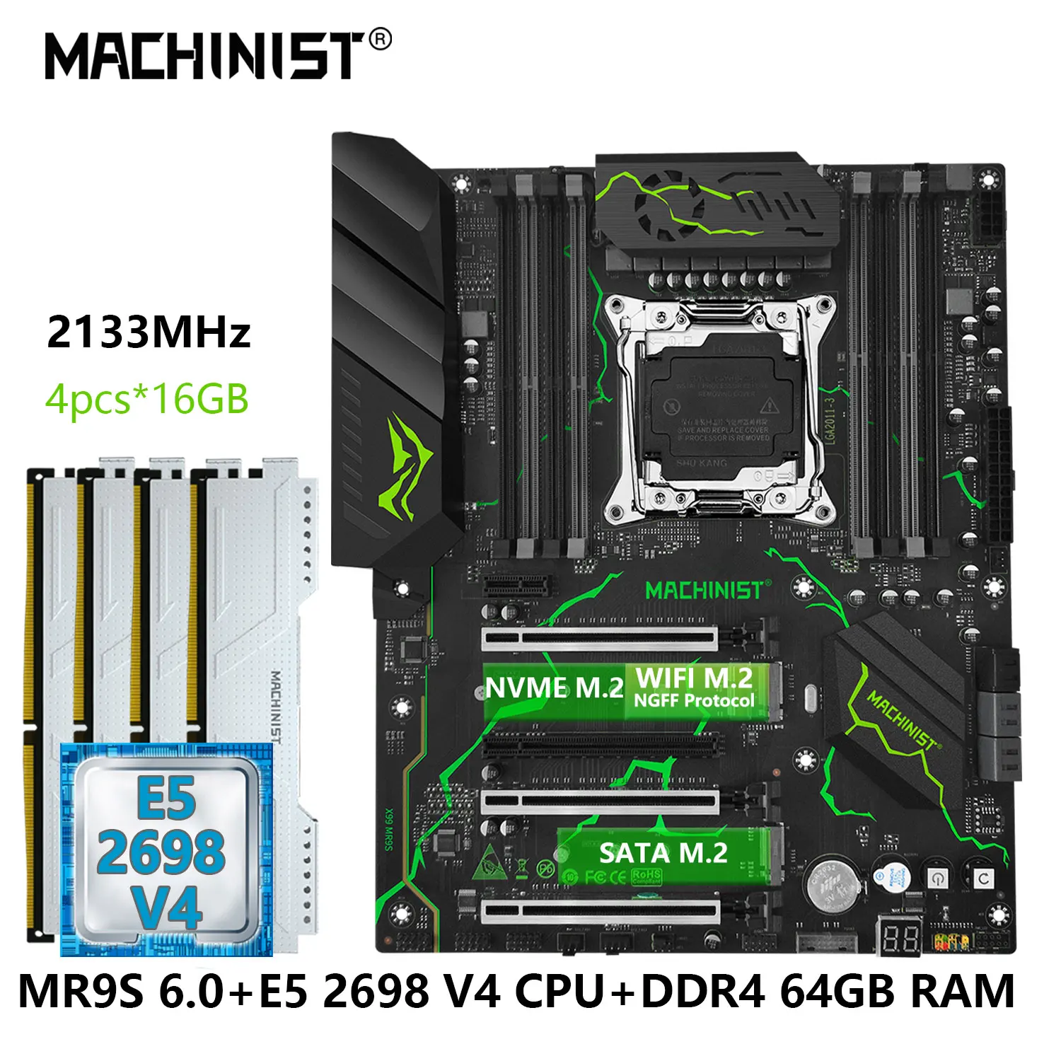 MACHINIST-Conjunto-de-placa-base-X99-LGA-2011-CPU-Xeon-E5-2698-V4 ...