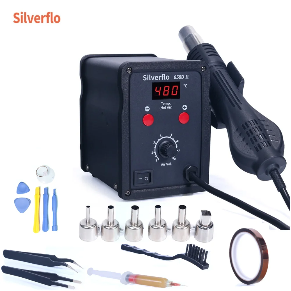Silverflo Hot Air Gun Rework Station 700W Heat Gun Station With Temp ...