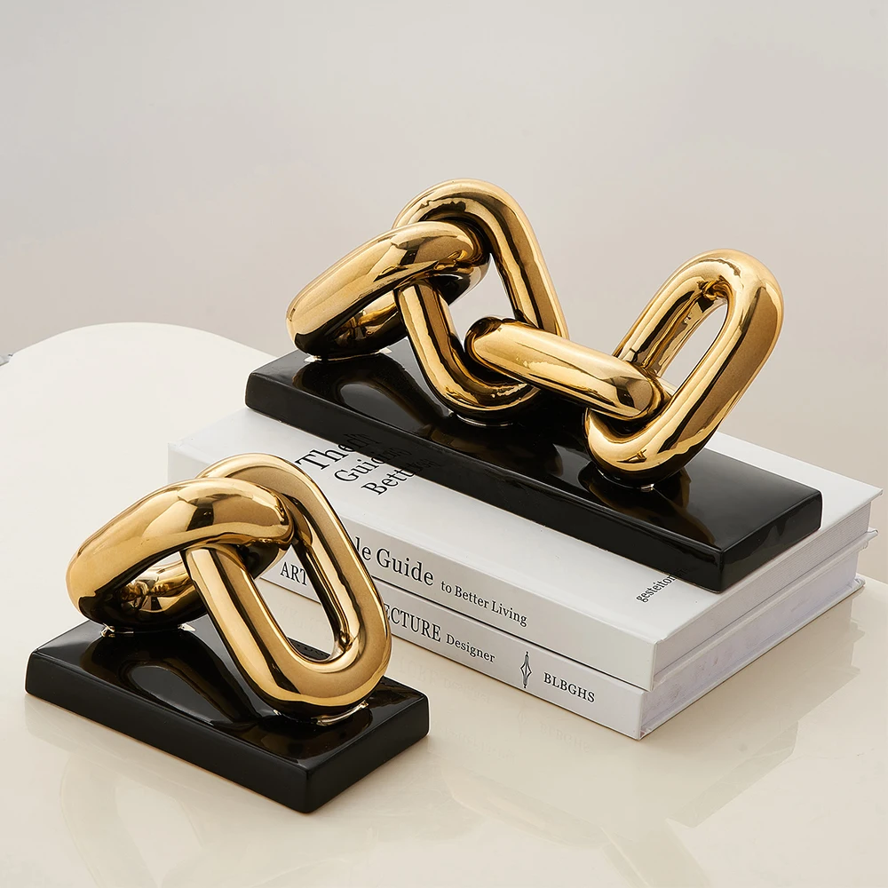 Nordic-Golden-Chain-Statue-Sculpture-Decorations-Desk-Decoration-Home ...