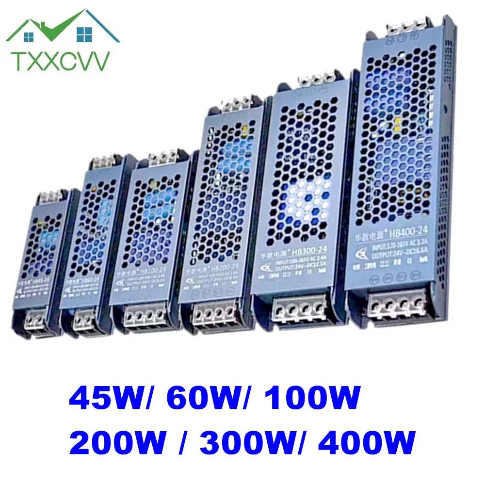 12V-24V-LED-Power-Supply-45W-60W-100W-200W-300W-400W-Ultra-Thin-AC-DC ...