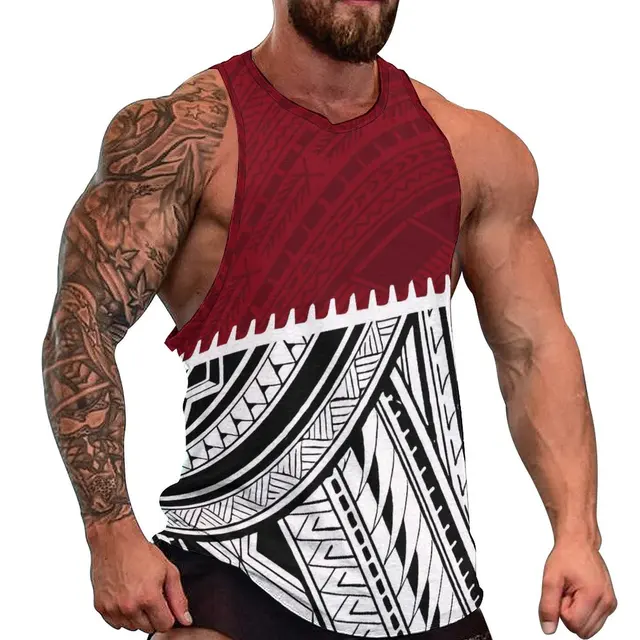 Polynesian Tribal Tank Tops Samoan Men Singlets Island Wear ...
