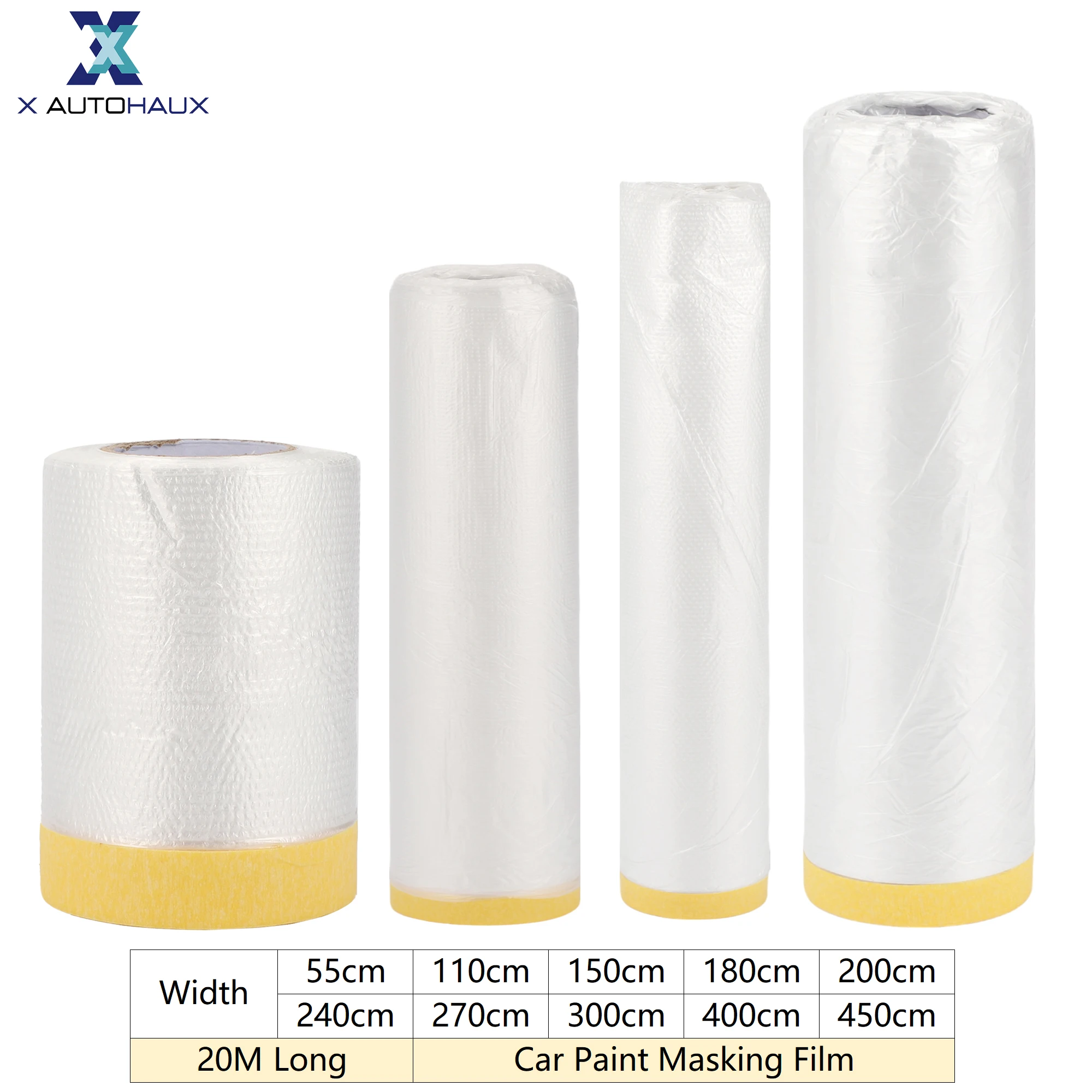 X Autohaux 20M Long 55cm-450cm Width Car Paint Masking Film Protective ...
