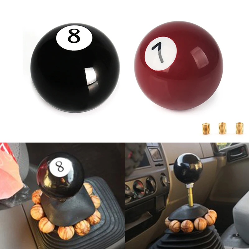 Black-8-Ball-Gear-Knob-Short-shifter-Knob-For-Universal-Car-Acrylic ...