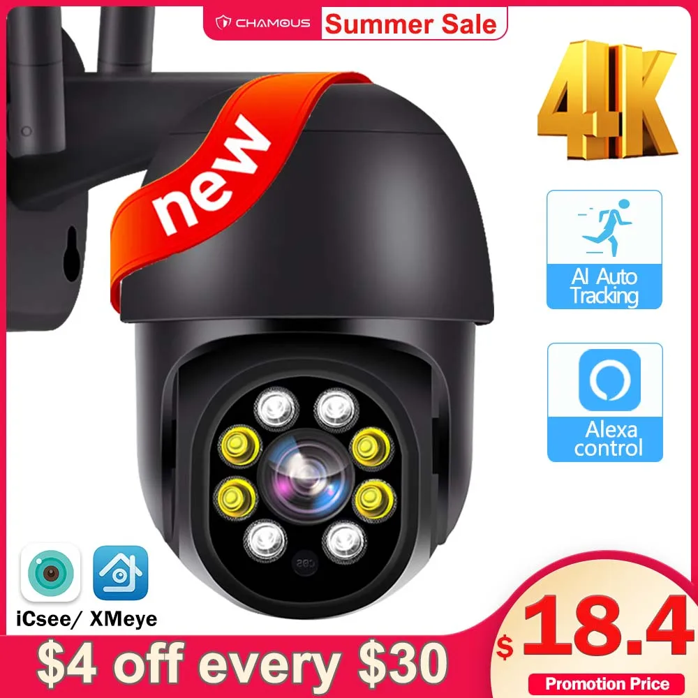 4k Outdoor Wifi Security Camera | Icsee 4k Surveillance Cameras - 8mp ...