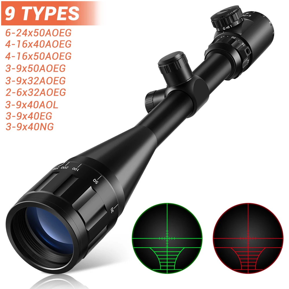 6-24x50-AOE-Taktische-Zielfernrohr-Red-Gr-n-Kreuz-3-9x40-Optik ...