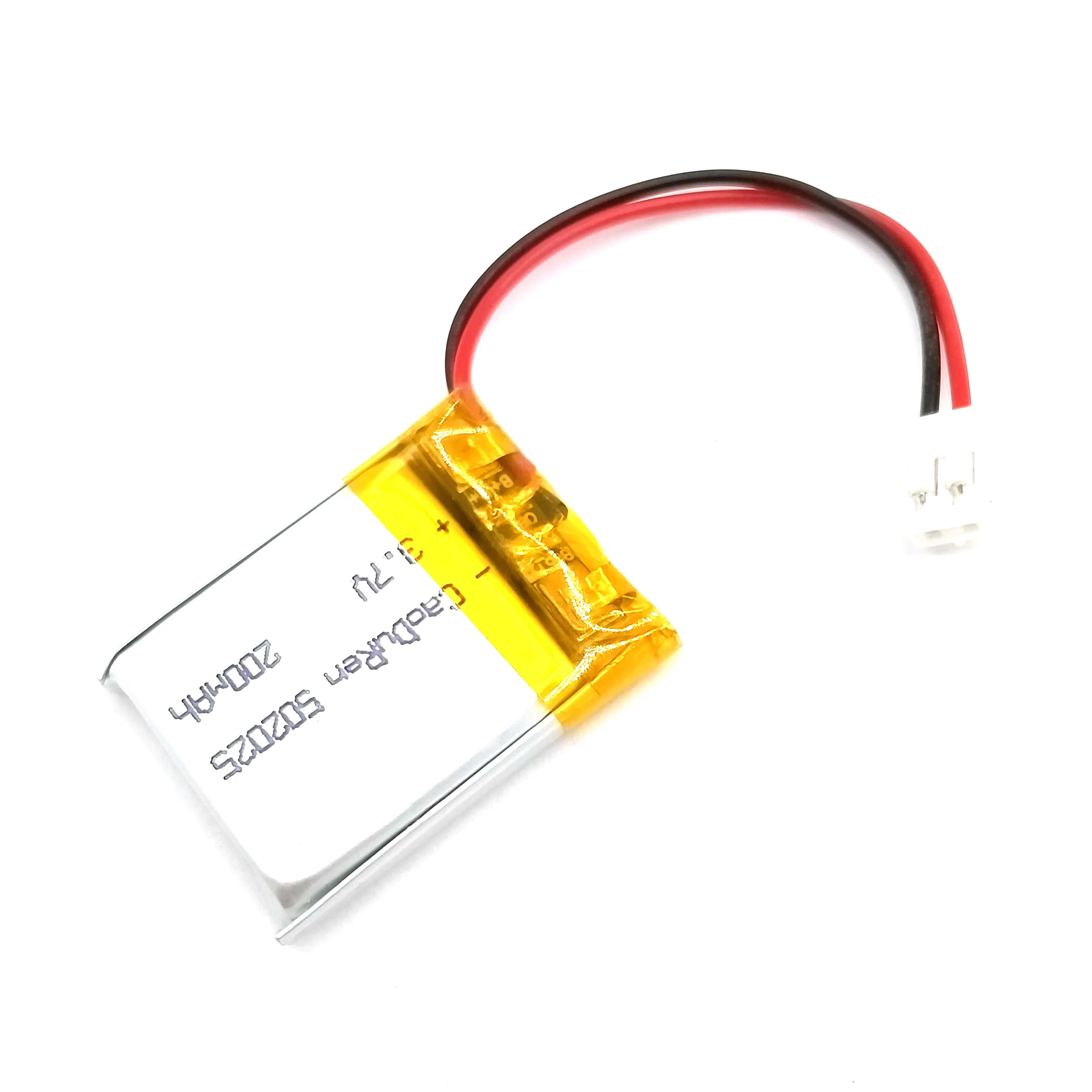 2/5/10/20 Pcs 3.7V 200mAh 502025 Lithium Polymer Ion Battery 2.0mm JST ...