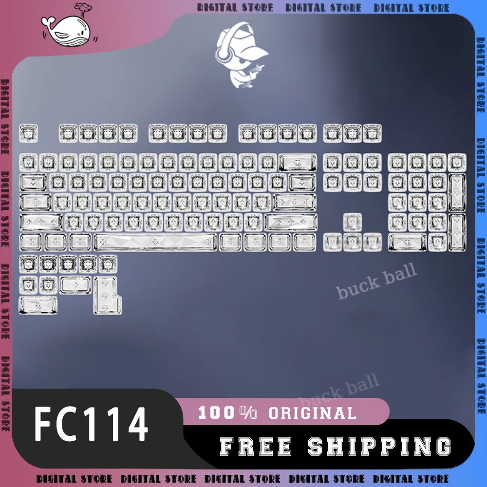 Firstblood-FC114-Mechanical-Gamer-Keyboard-Transparent-Keycap-114Keys ...