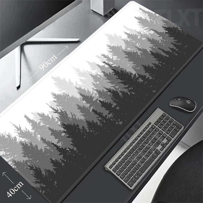 Gamer-Mousepad-Black-White-Forest-Mouse-Pad-Large-Mouse-Mat-Natural ...