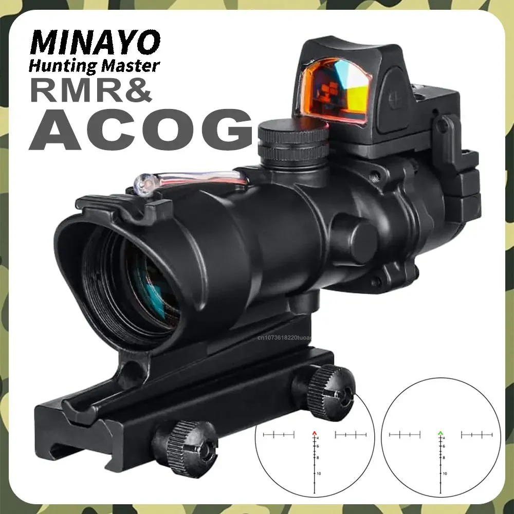 Acog-4X32-Real-Fiber-Optics-Scope-W-Rmr-Rode-Stip-Verlicht-Chevron-Glas ...