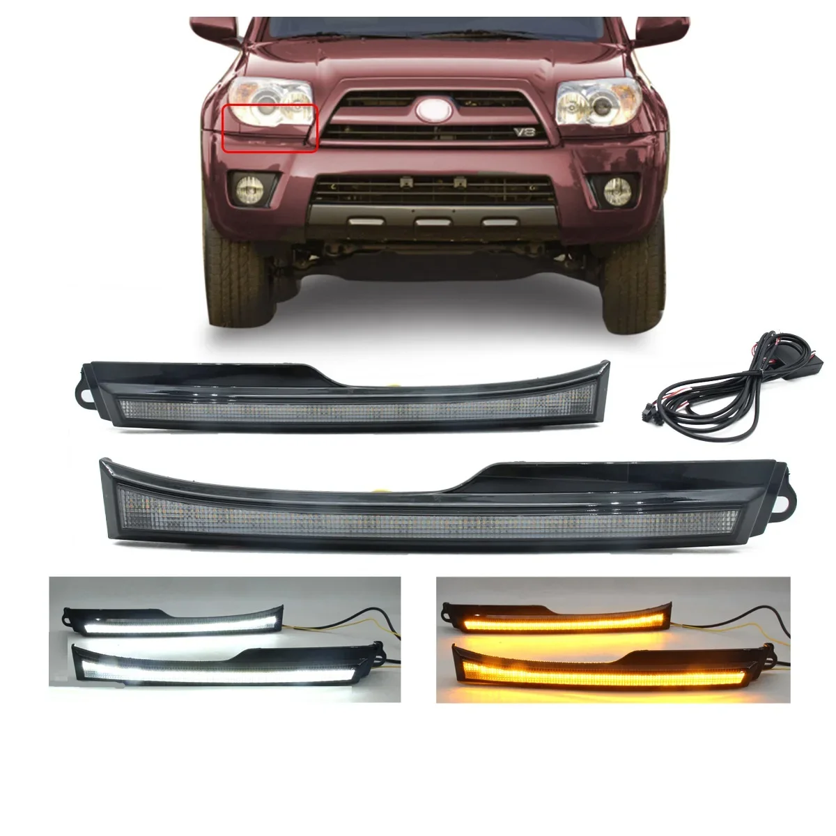 LED-day-light-Daytime-running-lights-for-Toyota-4RUNNER-2006-2007-2008 ...