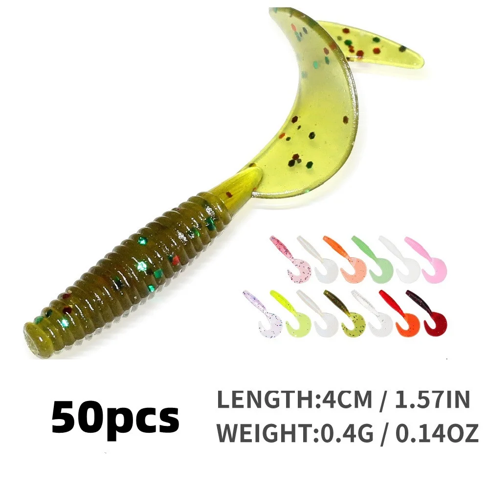 Fishing-Lures-50pcs-4cm-Soft-Worm-Moggot-Grub-Lure-Wobble-Artificial ...
