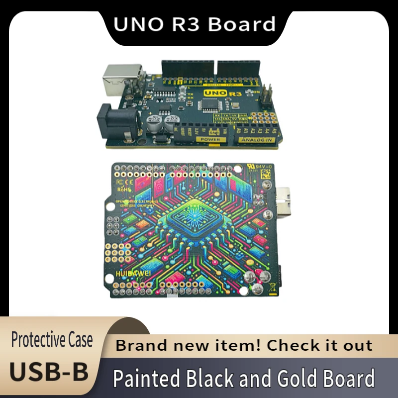 Placa-UNO-R3-pintada-en-color-con-chip-ATmega328-compatible-con-Arduino ...