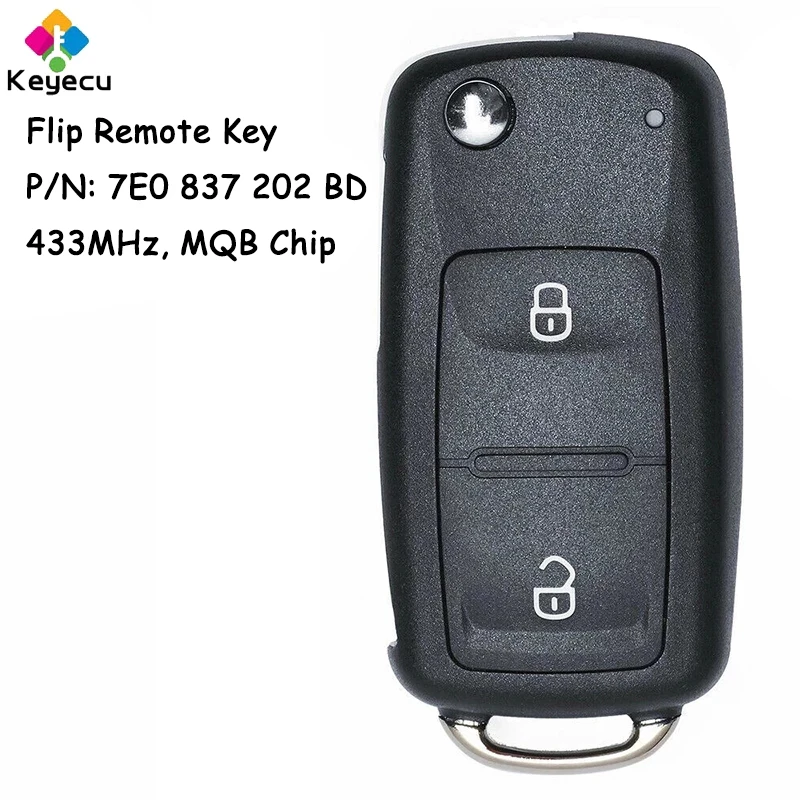 KEYECU-Flip-Remote-Car-Key-With-2-Buttons-433MHz-MQB48-Chip-for ...