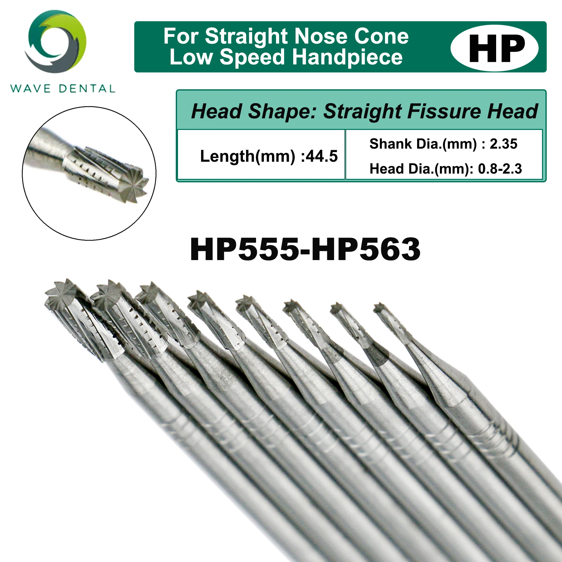 WAVE-Dental-Tungsten-Carbide-Bur-Dental-Burs-HP-Straight-fissure-head ...