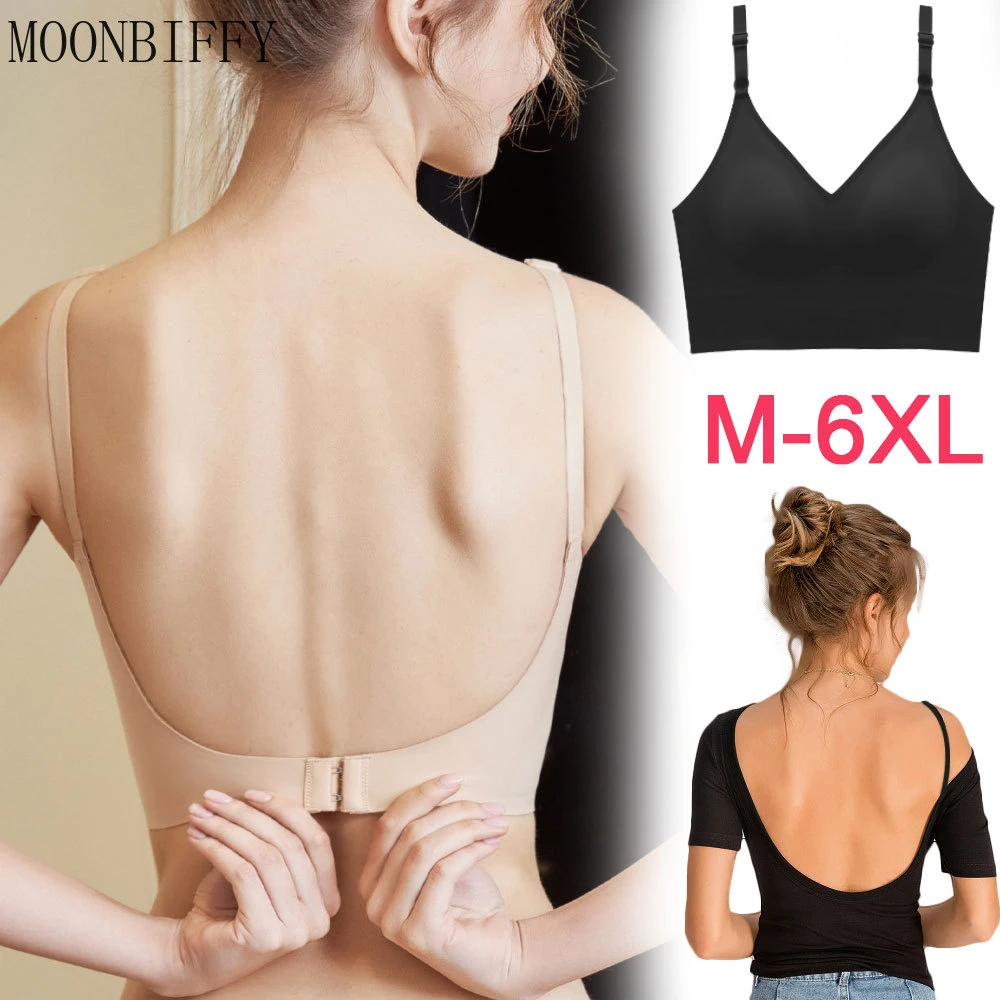 Low Back Bh Top Frauen Nahtlose Bralette Tiefe U Bhs Backless Büstenhalter Große Größe ...