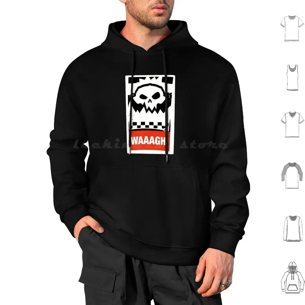 Ork Waaagh Wargaming Meme Hoodie Cotton Long Sleeve 40000 Table Top ...