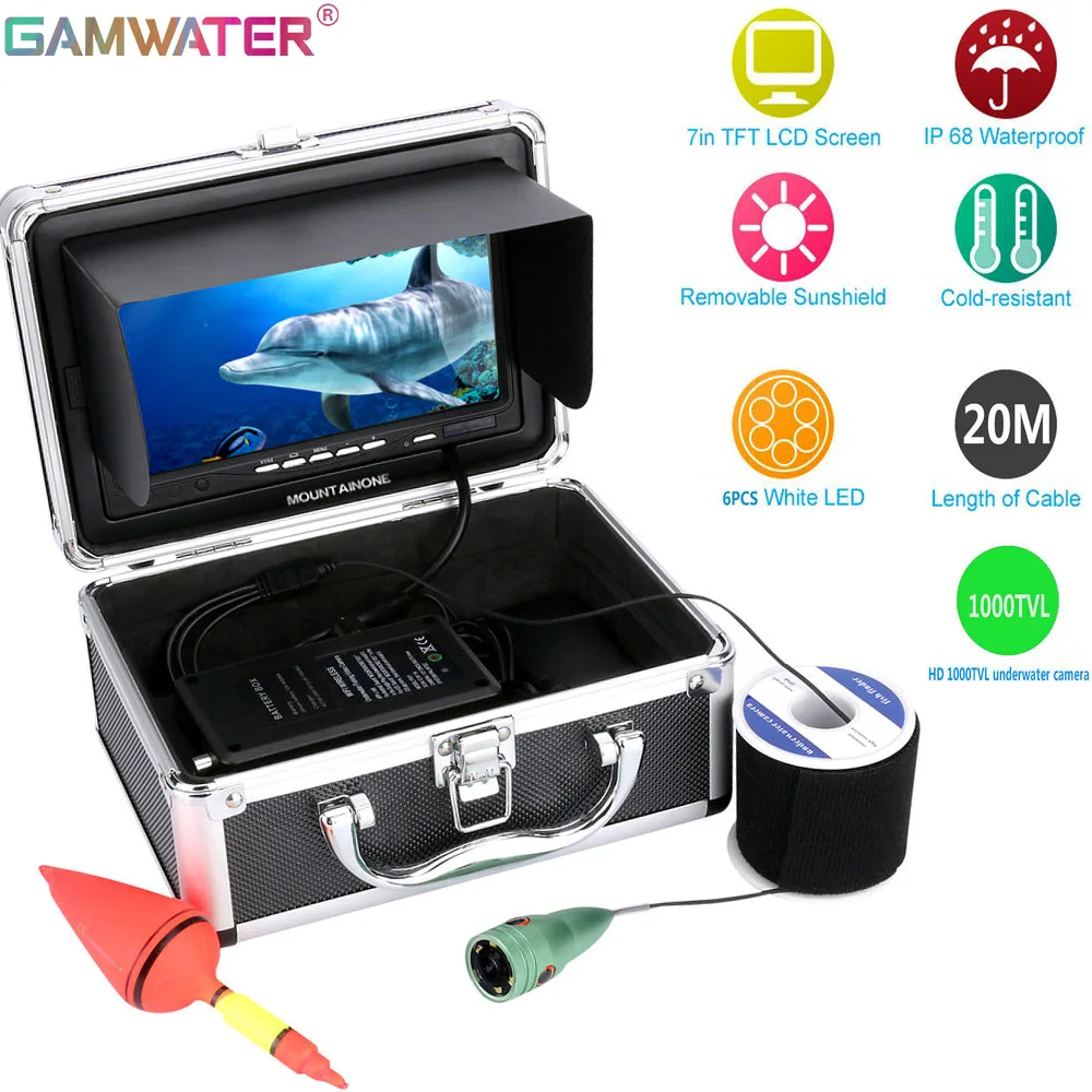 Winter Fishing Camera HD 1000tvl Underwater Fish finder Video Kits 6 ...