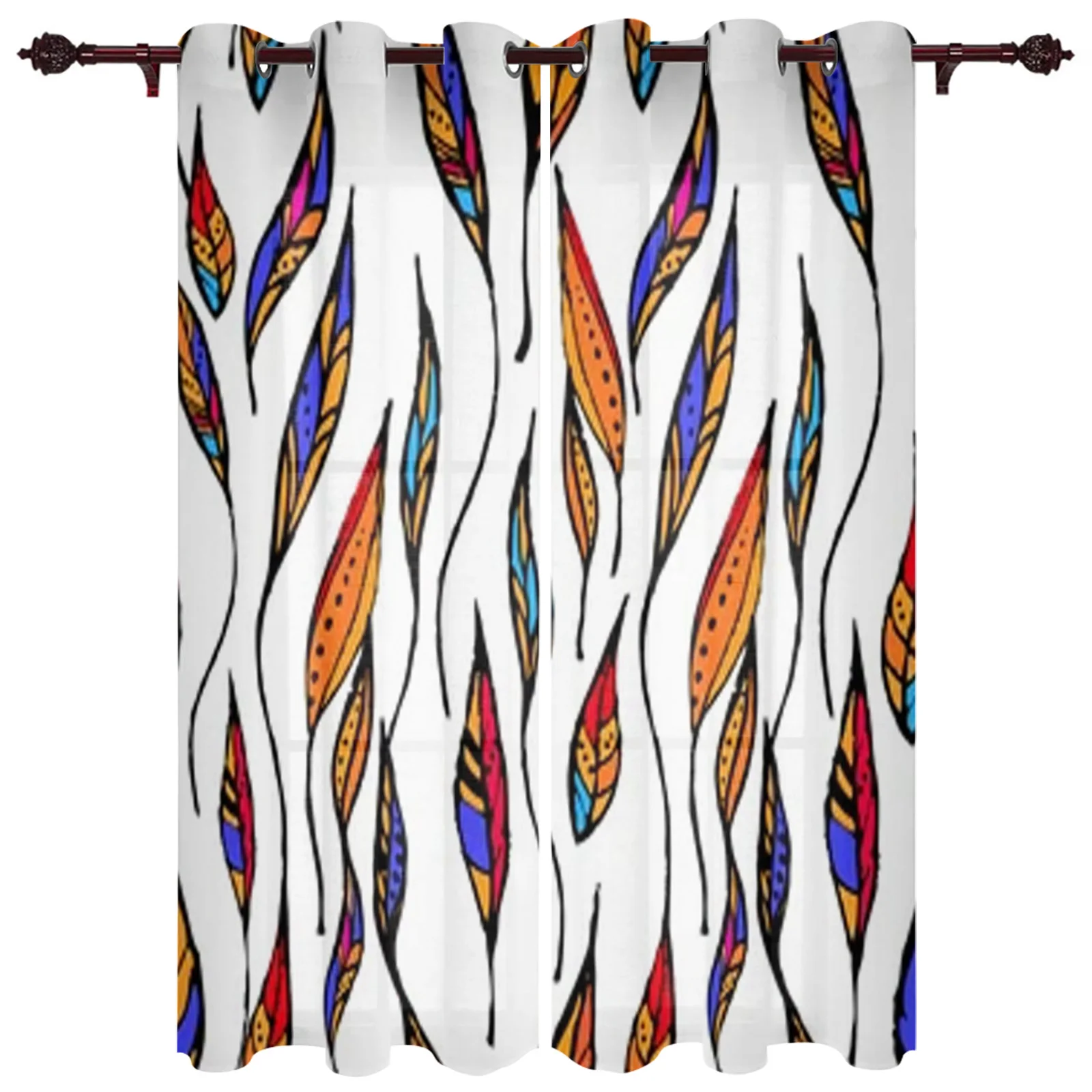Colorful-Leaves-Luxury-Curtains-Living-Room-Bedroom-Window-Curtain ...
