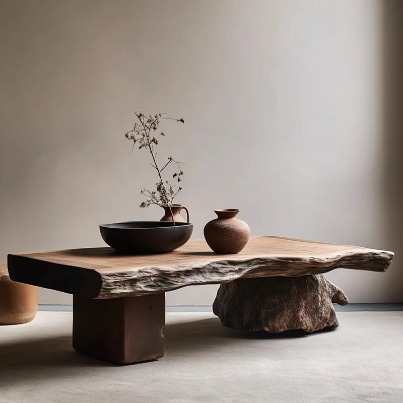 Aesthetic Wood Coffee Table Antique Designer Modern Living Room ...