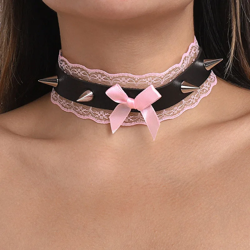 Pink Collar Choker Sexy | Pink Lace Choker Collar | Lace Choker ...