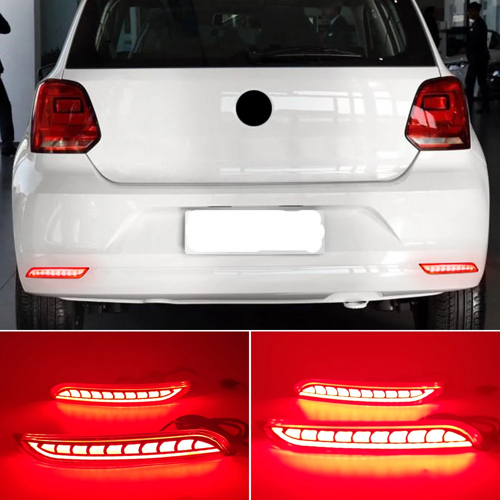 2PCS-LED-Reflector-light-For-Volkswagen-VW-Polo-2014-2015-2016-2017 ...