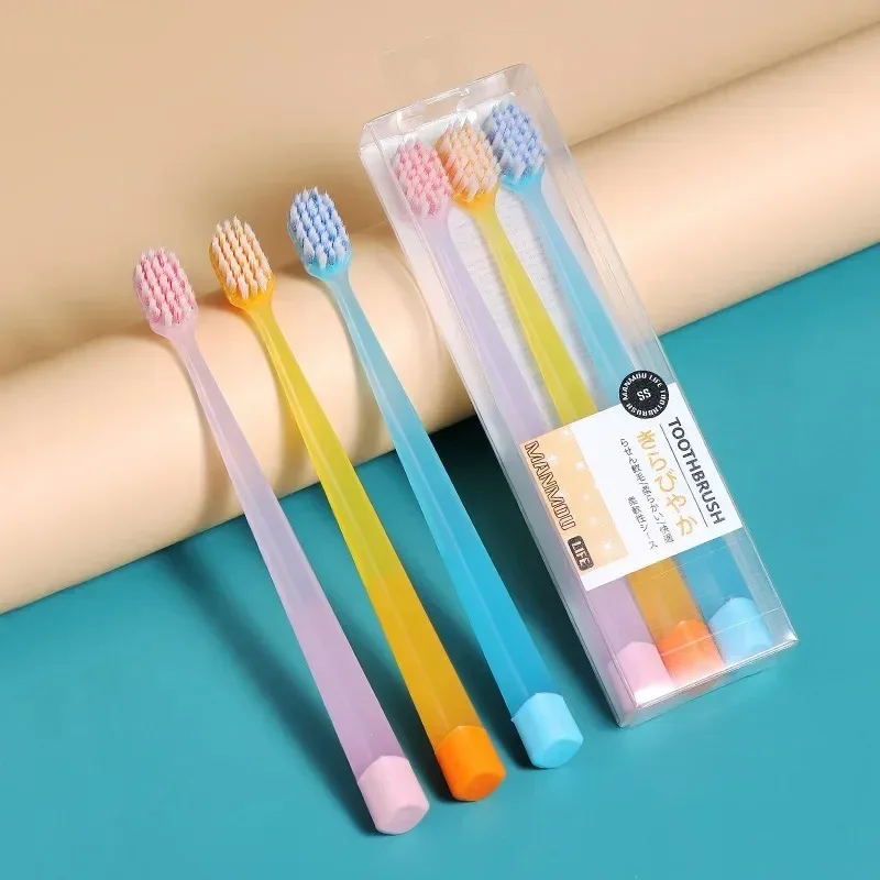 3PC-set-Adult-Cute-Nano-Soft-bristled-Toothbrush-Wide-Head-Bamboo ...