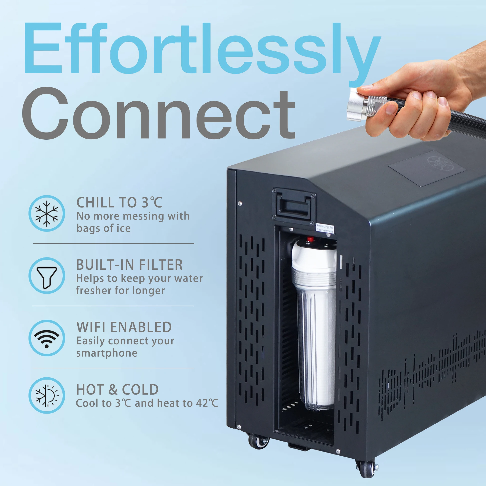 Commercial Outdoor Ice Bath Machine 220V Automatic Water Cooled Cold ...
