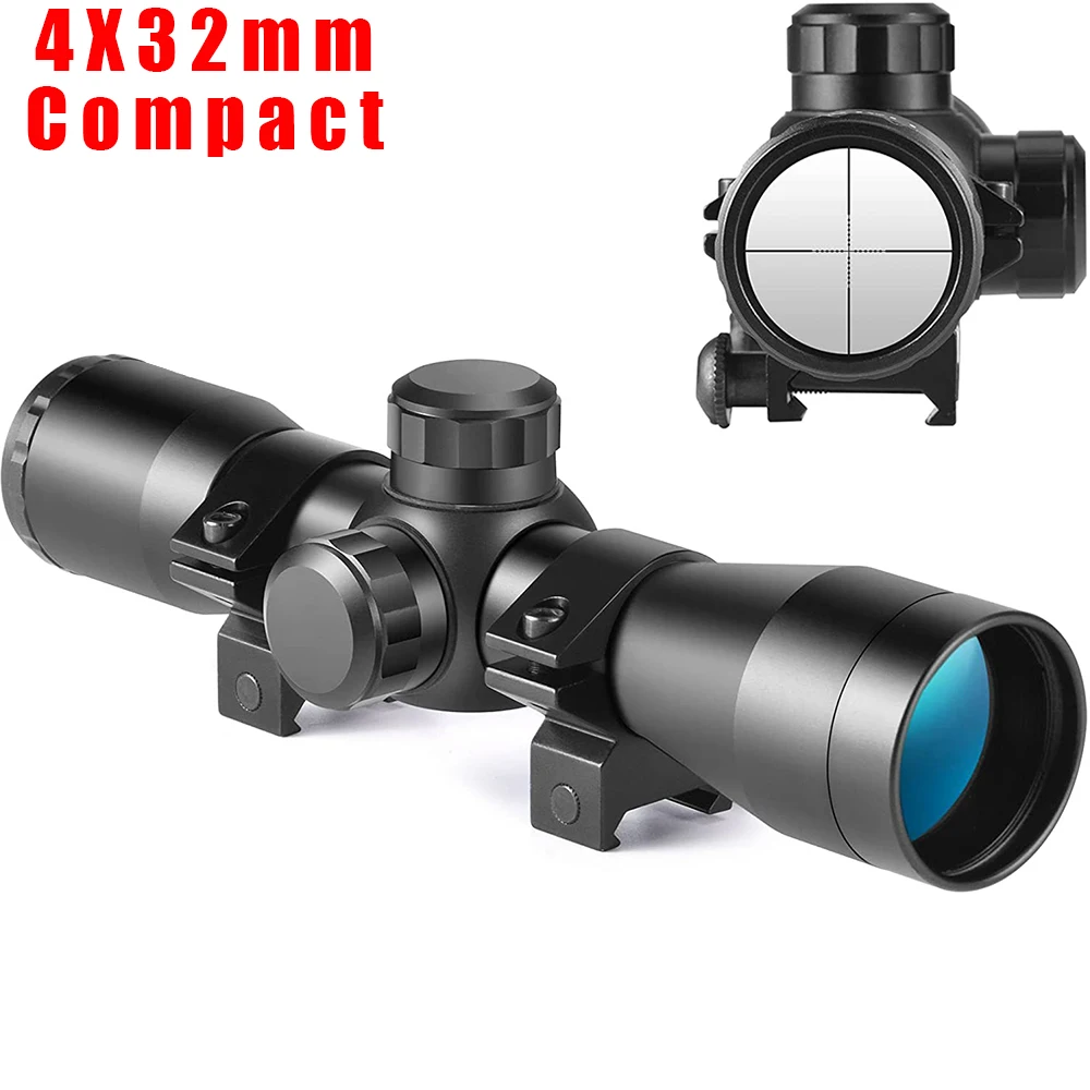 4X32 Compact Scope Riflescope Mil-dot Crosshair Reticle Tactical Aim ...