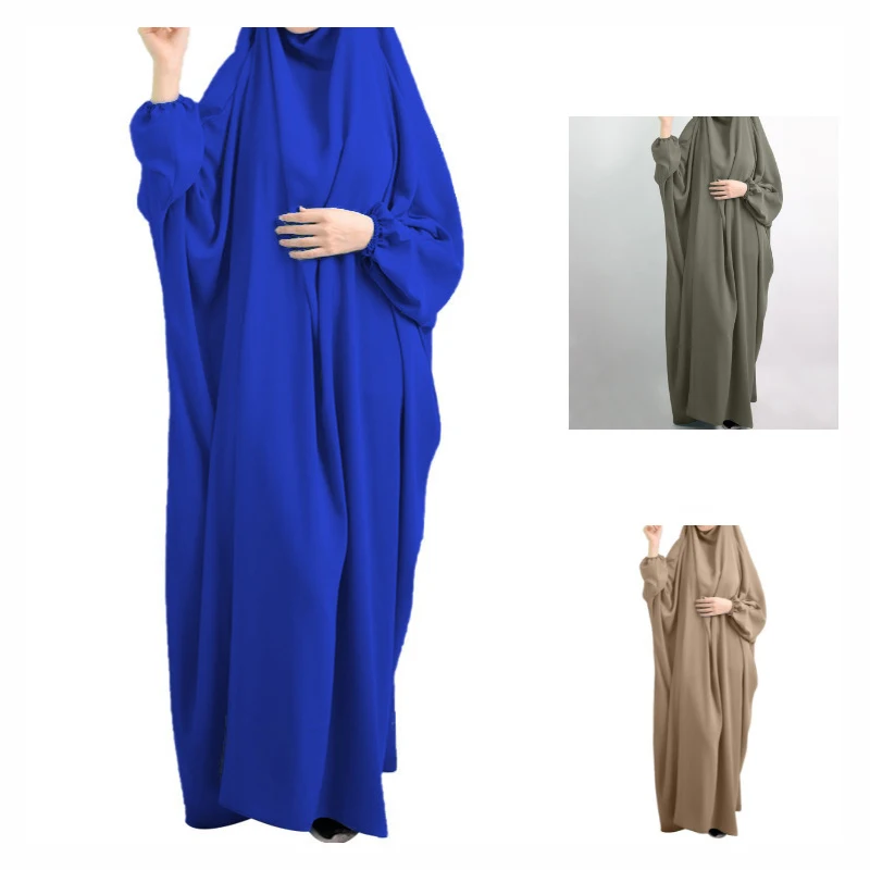 Eid Bat Sleeve Hooded Robe Muslim Women Hijab Prayer Garment Jilbab ...