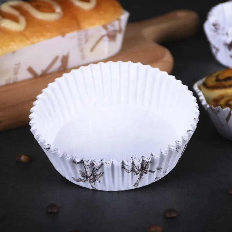 100Pcs Round Papers Cup PET Film Baking Resistance Oil-Proof Bread ...